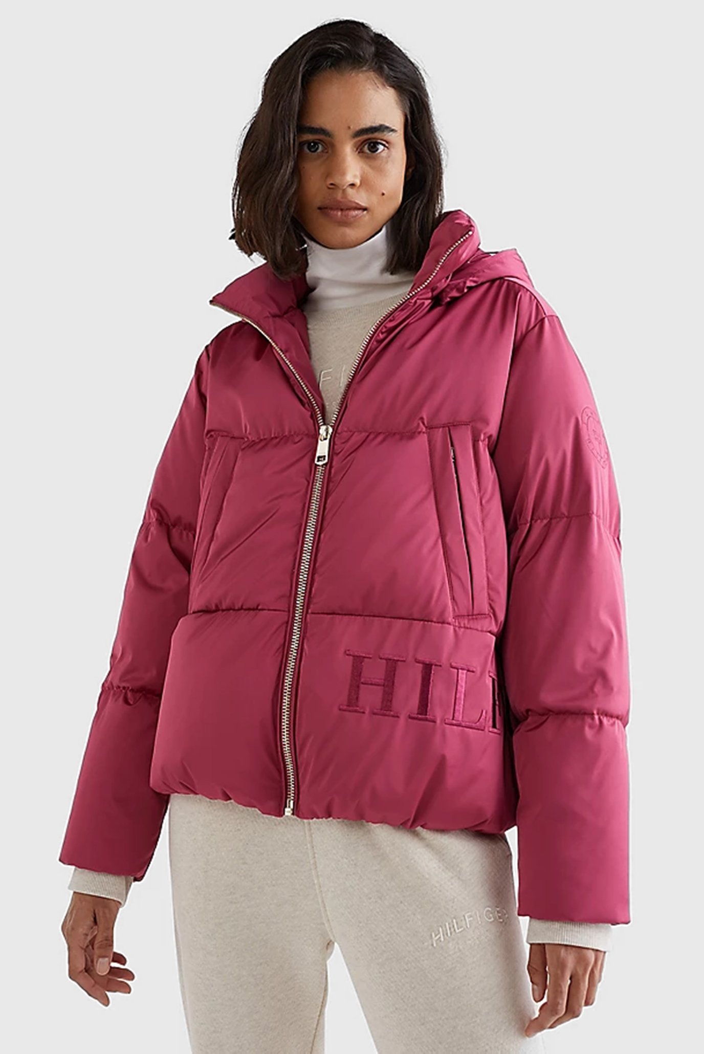 Tommy Hilfiger Moteriška Striukė Sateen Down Hooded Jacket - UniStyle