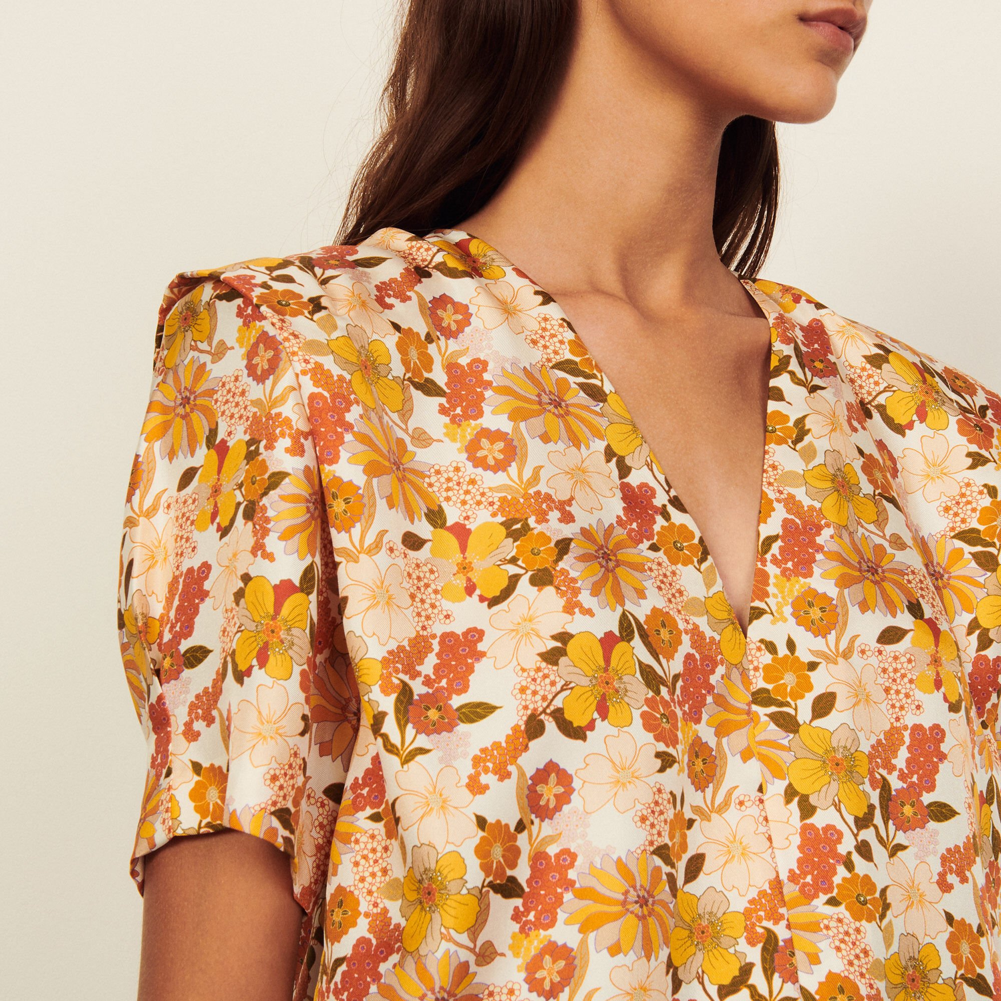 Sandro Paris Šilkinė Palaidinė Flower - UniStyle